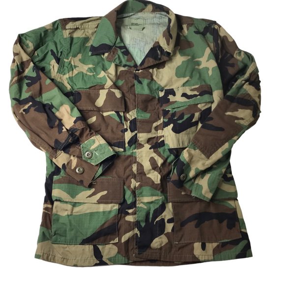 US Military | Jackets & Coats | Military Camouflage Camo Button Up ...